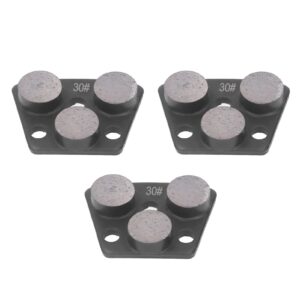 3pcs diamond grinding shoes trapezoid concrete floor cutting 3 cylinder teeth grinder coating disc shoe black grit 30 metal and resin abrasive construction tool