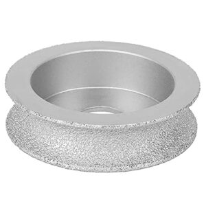 Diamond Grinding Cup Wheel, Wet Dry Diamond Cutting Grinding Disc, 7.3cm Brazed Diamond Concave Abrasive Wheel for Stone Ceramic Glass(1.5)