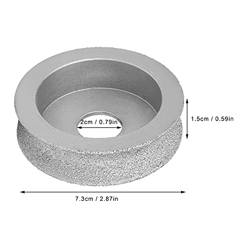 Diamond Grinding Cup Wheel, Wet Dry Diamond Cutting Grinding Disc, 7.3cm Brazed Diamond Concave Abrasive Wheel for Stone Ceramic Glass(1.5)