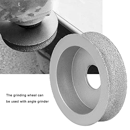 Diamond Grinding Cup Wheel, Wet Dry Diamond Cutting Grinding Disc, 7.3cm Brazed Diamond Concave Abrasive Wheel for Stone Ceramic Glass(1.5)