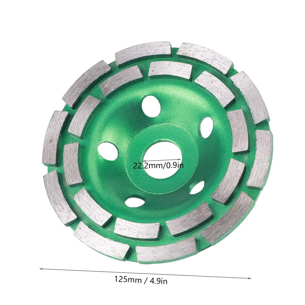 Diamonds Grinder, Diamonds Grinding Wheel Double Row, Disc Polishing Tool for Concrete Masonry Granite Marble 125x22.2mm, Abrasive Grinding Discs