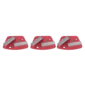 diamond grinding shoes, 3pcs 30 grits trapezoid concrete floor cutting tool red with 2 long straight teeth, for polishing of concrete