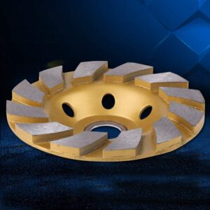 Diamond Grinding Disc, 10cm Diamond Segment Grinding Wheel Disc 6 Holes Stone Gold Bowl Shape Grinder Cup for Ceramics