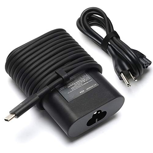 45W USB-C Type C AC Adapter Charger Power Supply for Dell XPS 13 XPS 12 9360 9365 9370 9333 9380 7390 9310 2-in-1 Inspiron 14 7437 Latitude 7275 7370 5175 5285 5290-2in1 LA45NM150 Laptop