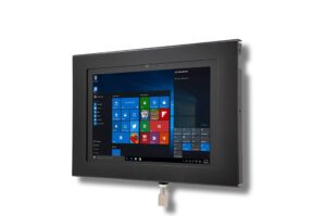 tabcare locking security metal case for dell latitude 5285 5290 7200 7210 configured as kiosk, pos, store, show display (black, wall mount)