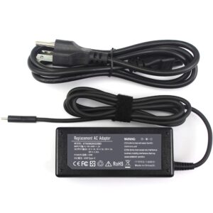 65W 45W USB-C Laptop Charger AC Adapter for Chromebook 11 13 14 3100 3400 5190 3380 7486 2-in-1 XPS 12 9250 XPS 13 9350 9360 9365 9370 9380 Latitude 7370 7280 7480 5480 7275 5290