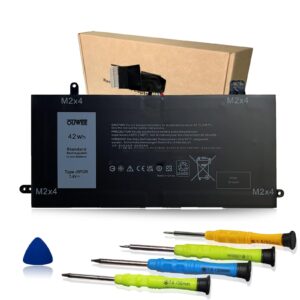 ouwee j0pgr laptop battery compatible with dell latitude 12 5285 5290 2-in-1 tablet series notebook 0j0pgr 1wnd8 x16tw fth6f 0fth6f 7.6v 42wh 5250mah