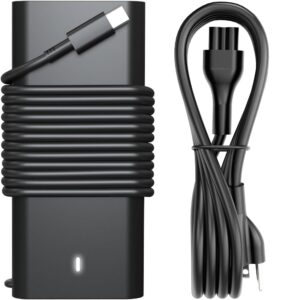 65w usb-c laptop charger replacement for dell xps and latitude 5000 and chromebook - power cord included