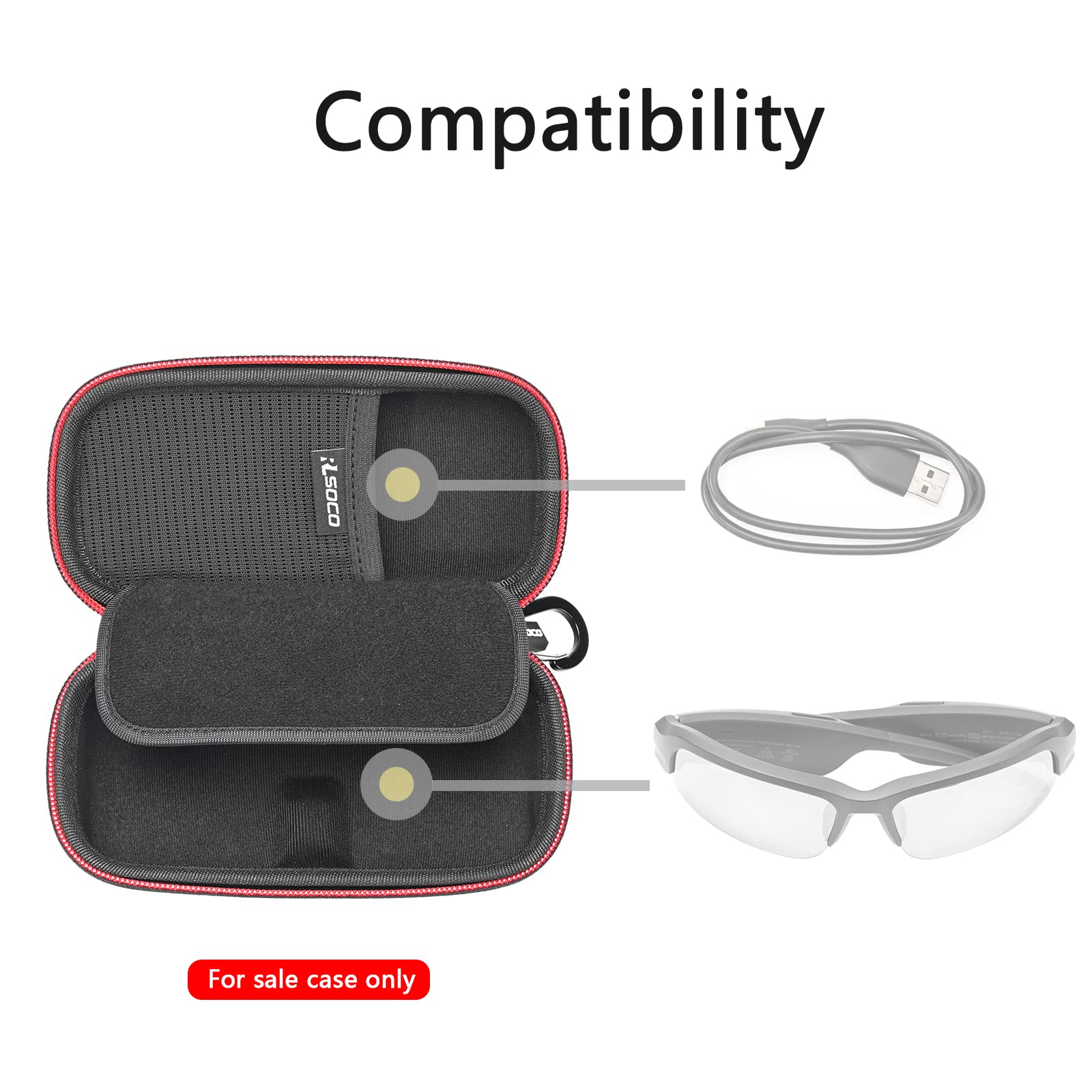 RLSOCO Carrying Case for Bose Frames Tempo - Sports Audio Sunglasses