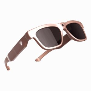 govision royale ultra high definition video camera sunglasses |8mp camcorder | wide angle view, unisex design, stylish and lightweight frame rose gold