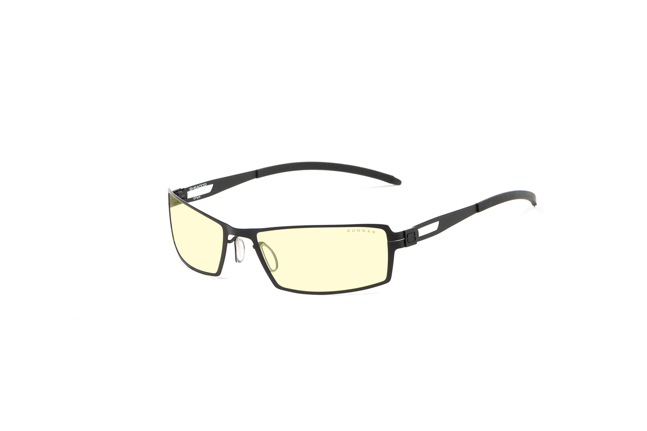 GUNNAR - Premium Gaming and Computer Glasses - Blocks 65% Blue Light - SheaDog, Onyx, Amber Tint