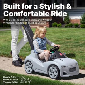 Step2 Whisper Ride Cruiser Kids Push Car, Ride On Car, Seat Belt and Horn, Toddlers 18 - 48 months, Easy Storage, Gray