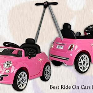 Best Ride On Cars Fiat 500 Push Car, Pink