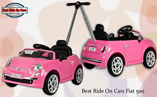 Best Ride On Cars Fiat 500 Push Car, Pink