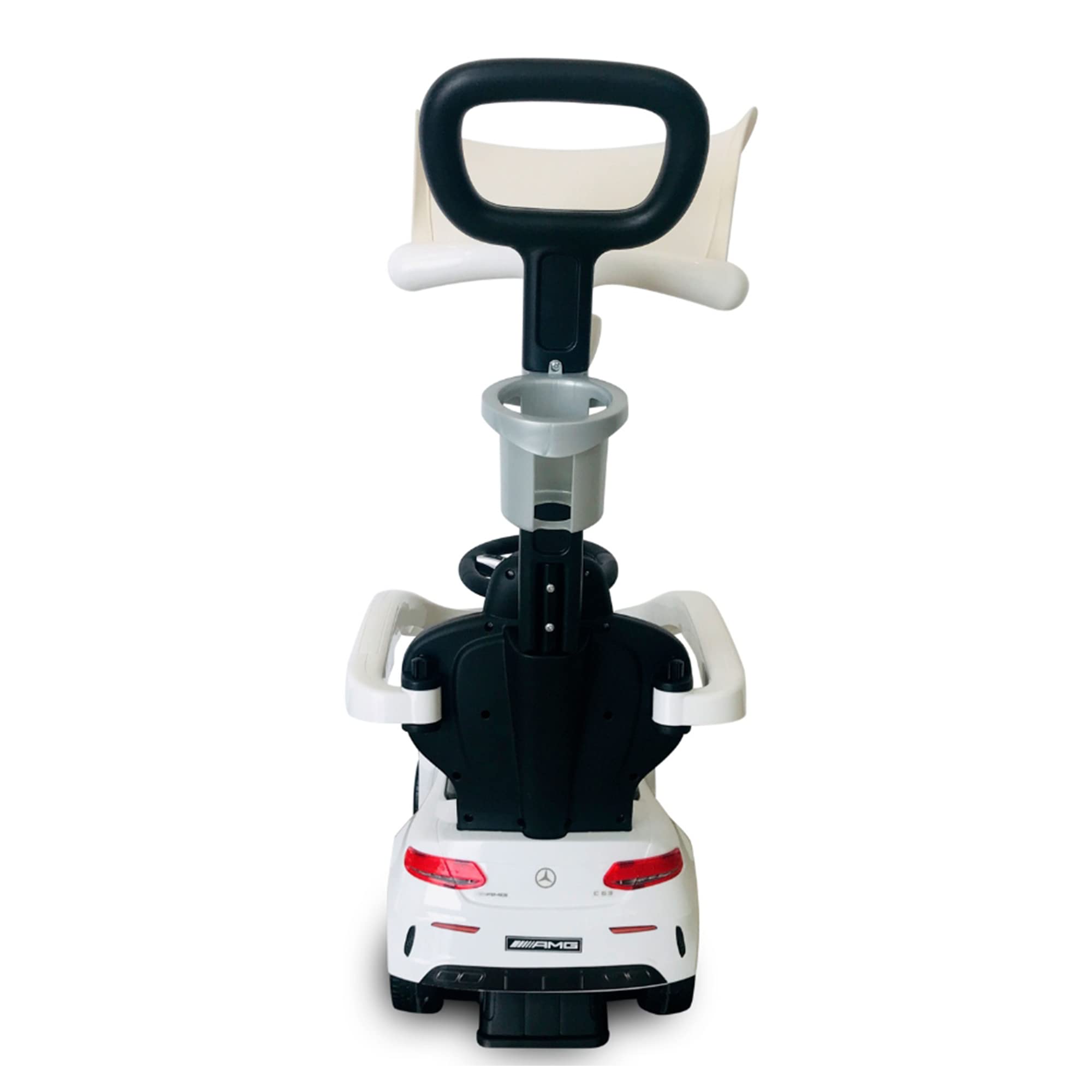 Best Ride On Cars Mercedes C63 (Officially Licensed), 3 in 1 Push Car for Kids with Cup Holder, White, Large