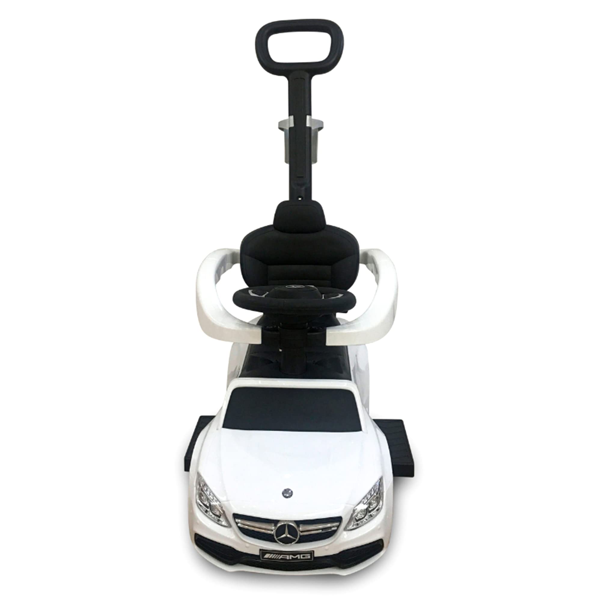 Best Ride On Cars Mercedes C63 (Officially Licensed), 3 in 1 Push Car for Kids with Cup Holder, White, Large