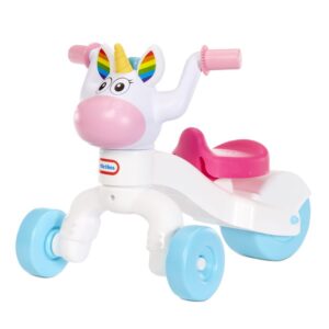 little tikes go & grow unicorn indoor & outdoor ride-on scoot for preschool kids toddlers and children to develop motor skills for boys girls age 1-3 years, large