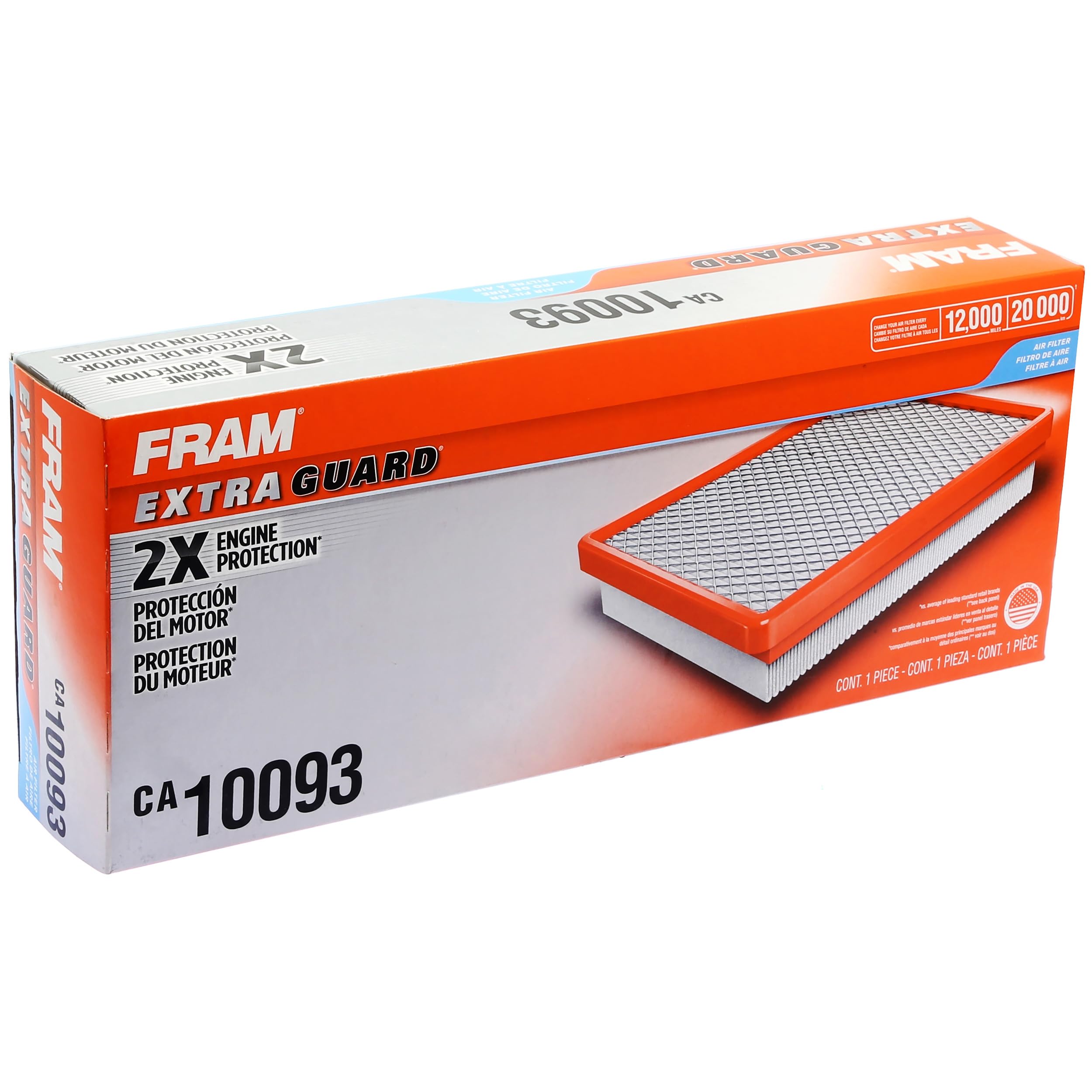 FRAM Extra Guard CA10093 Replacement Engine Air Filter for 2006-2011 Chevrolet HHR (2.4L & 2.2L) Models, Provides Up to 12 Months or 12,000 Miles Filter Protection