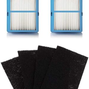 Nispira Total Air True HEPA Air Filter Replacement Carbon Compatible with Holmes AER1 Total Air Purifier HAPF30AT - 1.37” x 10” x 4.62” (2 HEPA Filters + 4 Carbon Filters)