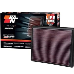 K&N Engine Air Filter: Increase Power & Towing, Washable, Premium, Replacement Air Filter: Compatible 1999-2019 Chevy/GMC Truck/SUV V6/V8 (Silverado, Suburban, Tahoe, Sierra, Yukon, Avalanche) 33-2129