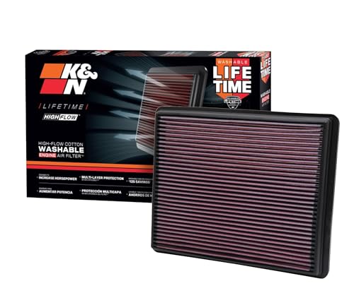 K&N Engine Air Filter: Increase Power & Towing, Washable, Premium, Replacement Air Filter: Compatible 1999-2019 Chevy/GMC Truck/SUV V6/V8 (Silverado, Suburban, Tahoe, Sierra, Yukon, Avalanche) 33-2129