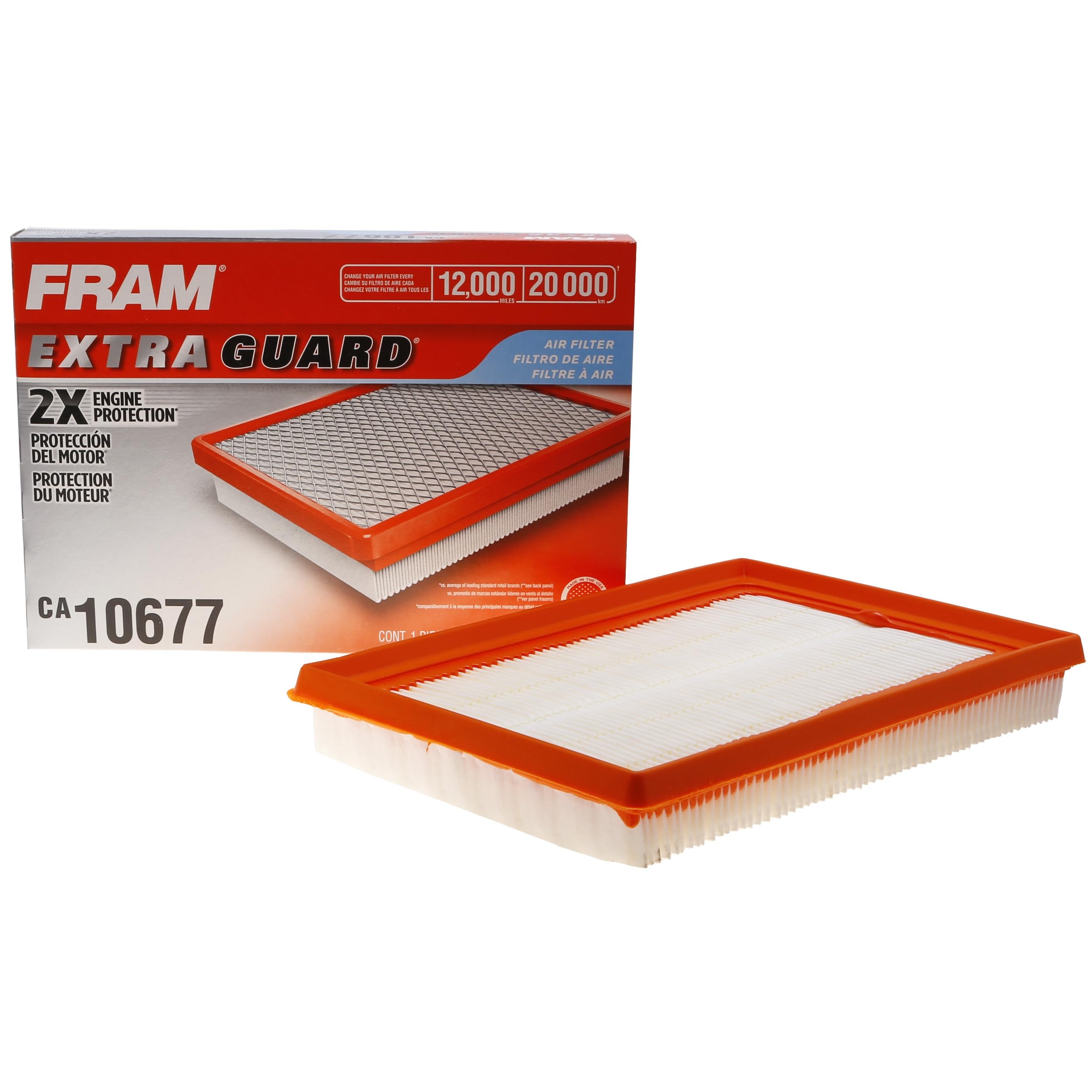 FRAM Extra Guard CA10677 Replacement Engine Air Filter for Select Lexus and Toyota Models, Provides Up to 12 Months or 12,000 Miles Filter Protection