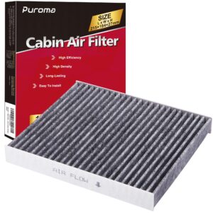 puroma 1 pack cabin air filter with activated carbon, replacement for cp157, cf12157, select lexus, mazda, subaru and toyota avalon, camry, corolla, highlander, prius, rav4, sienna, venza