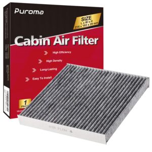 puroma cabin air filter with activated carbon, compatible with cp285, cf10285, toyota camry, rav4, highlander, corolla, sienna, tundra, prius, 4runner, subaru outback, lexus, scion, land rover, jaguar