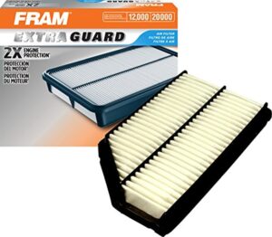 fram extra guard ca9361 replacement engine air filter for select acura mdx and honda pilot (3.5l) models, provides up to 12 months or 12,000 miles filter protection