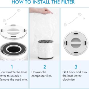 MOOKA Official Replacement HEPA Filter for B-D02L Air Purifier (1-PACK)