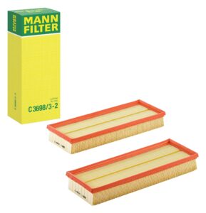 mann filter c 3698/3-2 air filter element, (set of 2)