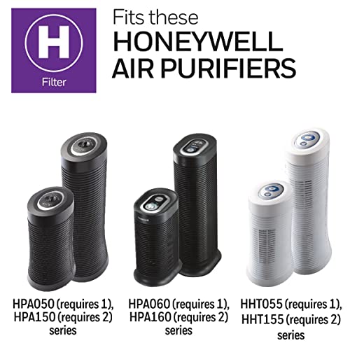 Honeywell HRF-H1 HEPA Air Purifier Filter H, 1-Pack – for HPA050/150, HPA060 & HPA160 Series – Airborne Allergen Air Filter Targets Wildfire/Smoke, Pollen, Pet Dander, and Dust