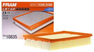 fram extra guard ca10835 replacement engine air filter for select lexus and toyota models, provides up to 12 months or 12,000 miles filter protection