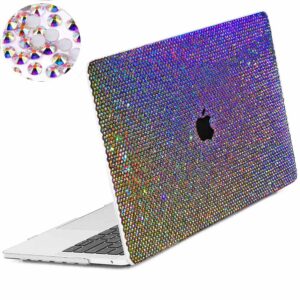 teazgopx bling rhinestone macbook air 11 inch case (models:a1370 a1465),3d glitter sparkle diamond case fashion luxury shiny crystal hard shell for womens girls