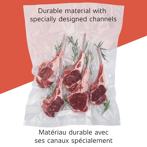 FoodSaver Vacuum Sealer Bags, Rolls for Custom Fit Airtight Food Storage and Sous Vide, 8" x 20' (Pack of 2)