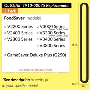 Upper and Lower Gasket Replacements for FoodSaver (2 Foam Gaskets) - Fits V2200, V2400, V2800, V3000, V3200 Series Vacuum Sealers (Replaces Food Saver T910-00075) by OutOfAir