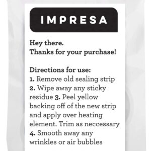 Impresa [3 Pack] Teflon Strips for FoodSaver Vacuum Sealers - Fits FoodSaver, Rival Seal-A-Meal, Weston, Cabella's and Nesco Models