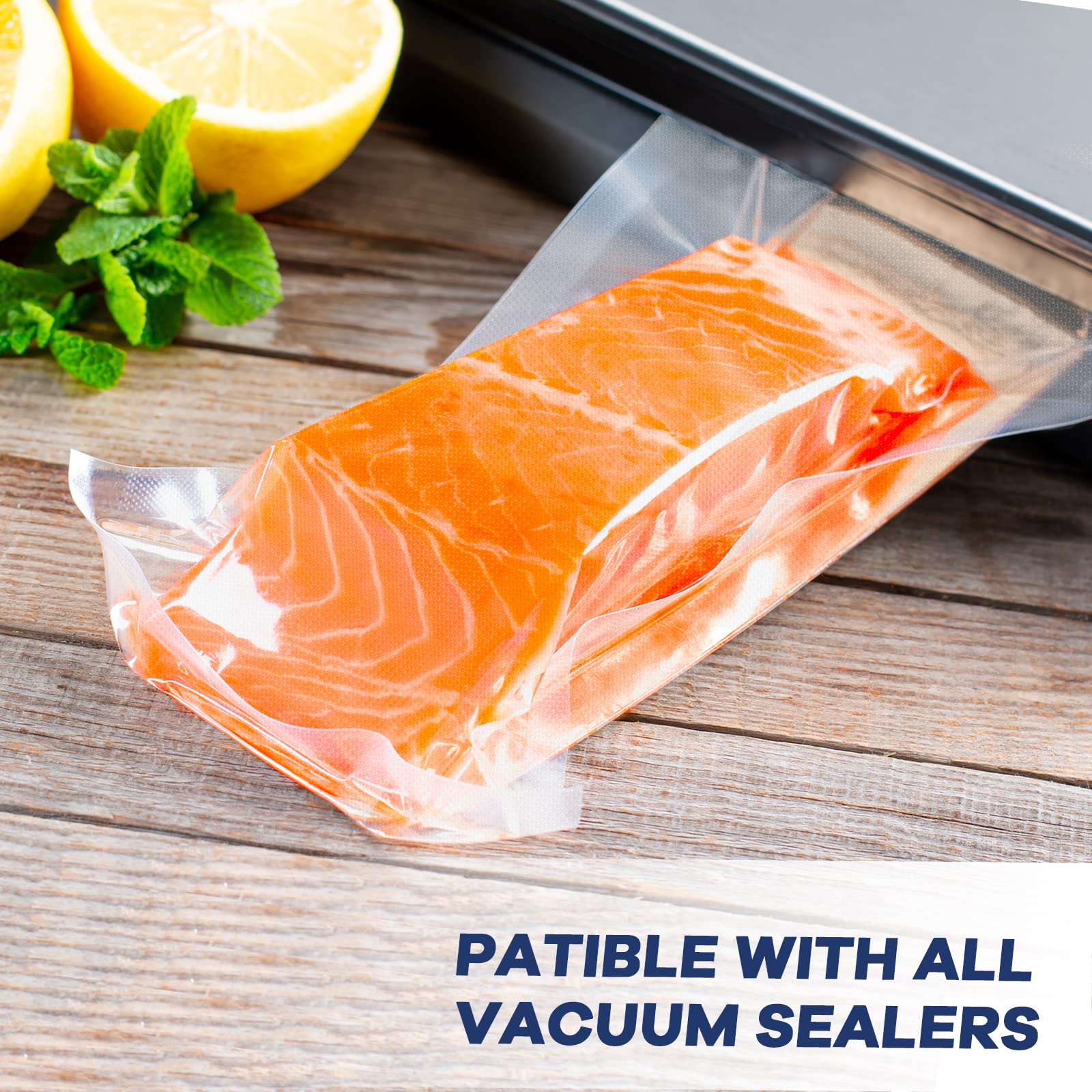 Deefre Vacuum Sealer Bags 2 Rolls 8"x50' & 11"x50' Commercial Grade Food Saver Bags for Seal a Meal, BPA Free, Heavy Duty, Great for vac Storage, Meal Prep or Sous Vide