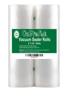 o2frepak 2pack (total 100feet) 8x50 rolls vacuum sealer bags rolls with bpa free,heavy duty vacuum food sealer storage bags rolls,cut to size roll,great for sous vide