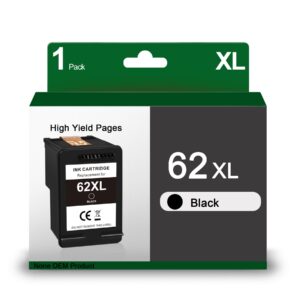 62xl black ink cartridges high-yield replacement for hp ink 62 hp 62 ink 62xl ink works with hp envy 5540 5549 5640 5660 7640 7645 officejet mobile 250 200 officejet 5740 5741 8040 printer (1 black)