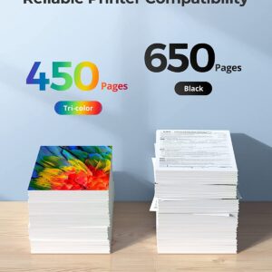 62XL Ink Cartridge Combo Pack Black & Color Replacement for HP 62 XL, 62XL Remanufactured Ink Work with Envy 5540 Series