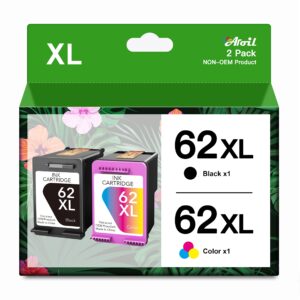 aroil 62 xl remanufactured for hp 62xl ink cartridges combo pack, for hp ink 62, for hp 62xl ink cartridges black and color, works with hp envy 7645 7640 5660 5540 5642 works with hp officejet 200 250