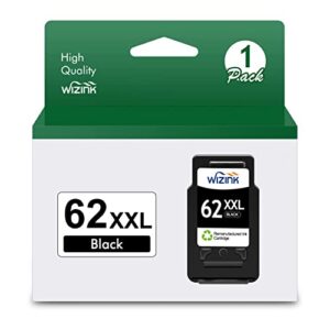 wizink 62 xxl black ink cartridge for remanufactured printer ink cartridges 62xl 62 xxl ink cartridges for hp envy 5540 5640 5660 7644 7645 officejet 5740 8040 printer (1 black)