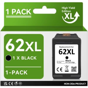 aakidink remanufactured ink cartridge replacement for hp 62xl, black