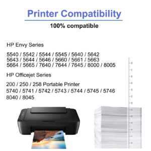 SuperInk Remanufactured Ink Cartridge Replacement for HP 62XL 62 XL Compatible with Envy 7640 5660 5540 7645 5640 5642 Officejet 5741 5740 8040 OfficeJet 250 200 Mobile Printer (Black, 2 Pack)