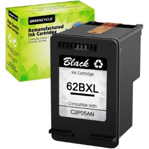 greencycle remanufactured ink cartridge replacement for hp 62xl 62 xl c2p05an compatible for envy 5540 5640 5660 7644 7645 officejet 5740 8040 officejet 200 250 series printer (black, 1 pack)