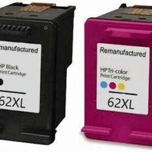 Remanufacturered 62XL Ink Cartridges Combo Pack Replacement for HP 62 XL Ink Works with HP Envy 5540, 5660, 7640, 7645 Series, HP OfficeJet 5740, 5745 Series (1 Black & 1 Tri-Color)