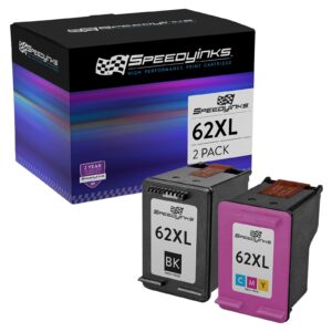 speedy inks remanufactured ink cartridge replacement for hp 62xl 62 xl c2p05an high yield (1 black, 1 tri-color, 2-pack) compatible with hp envy 7640 5660 5545 7644 7645 officejet 5740 5746