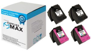 suppliesmax remanufactured replacement for hp envy 5540/5545/5640/5660/5665/7640/7645/8000/8005 high yield inkjet combo pack (2-black/2-color) (no. 62xl) (f6u02bn_2pk)