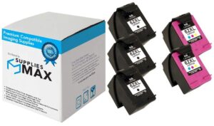 suppliesmax remanufactured replacement for hp envy 5540/5545/5640/5660/5665/7640/7645/8000/8005 high yield inkjet combo pack (3-black/2-color) (no. 62xl) (c2p04an_3pk/c2p06an_2pkmp)